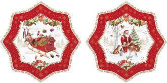 Easy Life 2er Set Dessertteller aus Porzellan CHRISTMAS MEMORIES Ø 20 cm