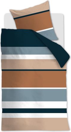 Ambiante Mako-Satin-Bettwäsche-Garnitur Andy Farbe Blue Größe 155x220+80x80