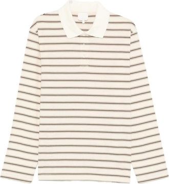 A.P.C. A.p.c., Homme, Tops, Beige, Taille: M Polo ray&eacute; &agrave; manches longues