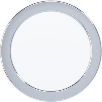 Eglo LED Bad-Einbaustrahler Fueva 5, Ø 16,6 cm, Spot aus Stahl und einer Kunststoff Leuchtfläche, Einbauleuchte Chrom, Weiß, Einbauspot flach, geringe Einb