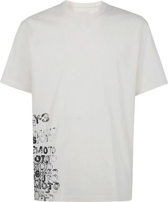 Yohji Yamamoto Homme, Tops, Blanc, Taille: S GFX Short Sleeve Tee