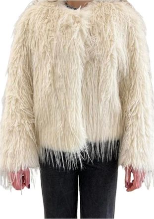 Meimeij Femme, Vestes, Beige, Taille: 38 FR Ecopellicia Corta Pelo Lungo