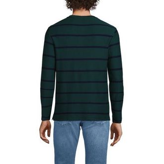 Lands End Henleyshirt mit Fischgr&auml;t-Struktur, Herren, Gr&ouml;&szlig;e:52-54 regular, Gr&uuml;n, Baumwolle, by Lands End