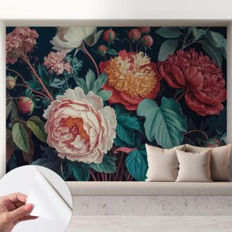 Tulup Carta Da Parati Autoadesiva Moderna - Fotomurale - Lavabile - Ufficio - Design Moderno - Fiori Colorati 208x146 Cm
