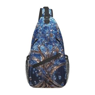Generic Sac &agrave; dos &agrave; bandouli&egrave;re motif arbre de vie diamant pour homme