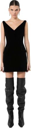 Sportmax Robe Tefrite structur&eacute;e &agrave; encolure en V - Femme - Robes - Noir - Taille: 42 FR