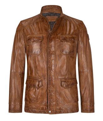 Milestone Lederjacke MS-Jose l&auml;ngere Herren Fieldjacket aus Lammnappa Leder