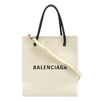 Balenciaga Pre-owned Shopping Tote XXS Leder 2way Henkeltasche - - Pre-owned - Damen - Wei&szlig; - ONE SIZE