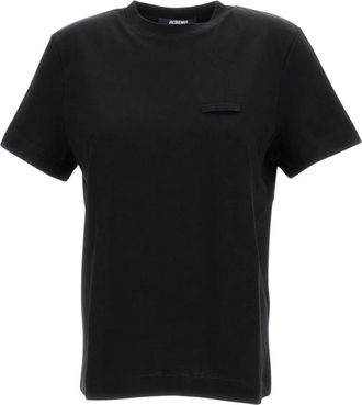 Jacquemus Femme, Tops, Noir, Taille: 40 FR Le T-shirt &agrave; manches courtes Gros Grain