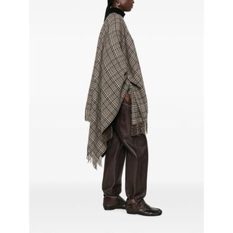 Brunello Cucinelli Cashmere Check Cape - Brown