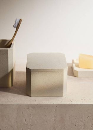 Mango Gobelet salle de bains r&eacute;sine carr&eacute; sable - Home - Taille unique - MANGO HOME