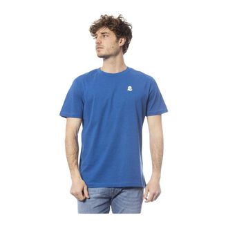 Invicta Homme, Tops, Bleu, Taille: 2XL T-shirt en coton bleu avec logo imprimé
