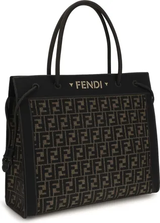 Fendi Womens Large Magic Ff Logo Shopping Bag Tabacco Moro Shoulder