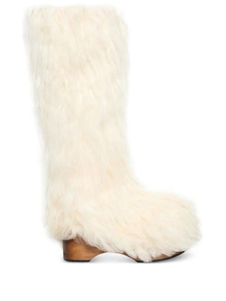 Acne Studios bottines dinspiration mules en fourrure - Blanc