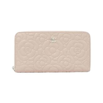 Chanel Pre-owned Satin Finish Goat Long Wallet - - Pre-owned - Damen - Beige - ONE SIZE
