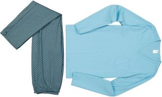 CALIDA Herren Pyjama blau Jersey-Baumwolle gemustert