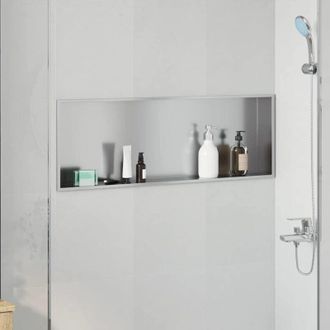 vidaXL Vidaxl - Duschnische Silber 90 x 30 x 9.5 cm Edelstahl