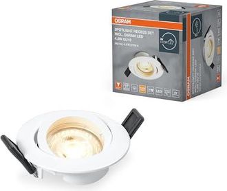 Osram Deckeneinbauleuchten-Set inkl GU10 LED und Twistlock-System, Einbauleuchten in Weiß, IP20-Schutz für Innenraumanwendungen, vollständiges Montage- und 