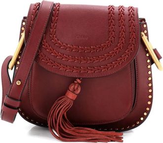 Chloé Hudson Handbag Whipstitch Leather Small crossbody bag - Rot