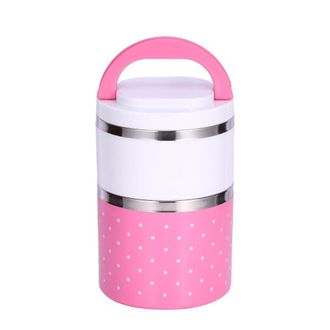 ZJchao Lunchbox Für Essen Heiß, Thermobehälter Rosa, Thermoisolierte Bentolunchbox Aus Edelstahl 1-3 Schichten Auslaufsichere Lebensmittelbehälter Für Kinder
