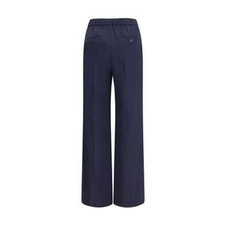 Max Mara Womens Blue Wool Oves Aries Casual Pants