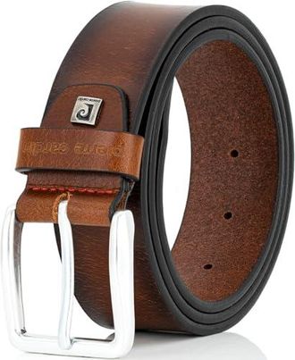 Pierre Cardin leather belt mens belt genuine leather belt premium quality from Germany, Farbe/Color:marron, Size US/EU:Bundweite 115 cm Gesamtl&auml;nge 130 cm W 45.5 XX