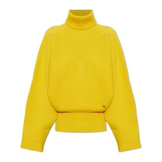 Ganni Wollpullover mit Rollkragen - - Knitwear - Damen - Gelb - M