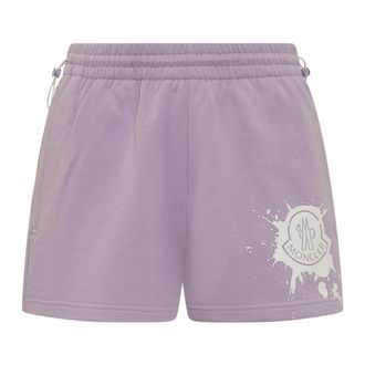 Moncler Femme, Shorts, Violet, Taille: 36 FR Printed Cotton Shorts