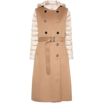 Moorer Beiger Woll-Kaschmir-Mantel mit Lagen - - Coats - Damen - Beige - M