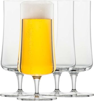 Schott Zwiesel Pilsglas Beer Basic 0,3 l (4er-Set), klassische Biertulpe mit Moussierpunkt, spülmaschinenfeste Tritan-Kristallgläser, Made in Germany (Art.-Nr. 13000