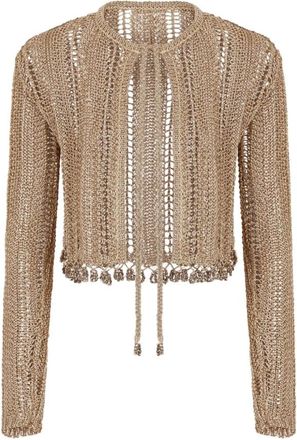 Paco Rabanne Femme, Pulls, Jaune, Taille: 38 FR Cardigan en crochet
