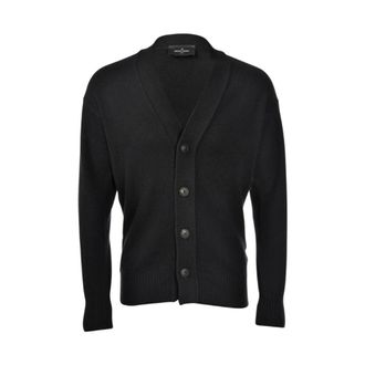 Gran Sasso Schwarzer Cardigan mit Kn&ouml;pfen und abgesenkter Schulter - - Knitwear - Herren - Schwarzk - 2XL
