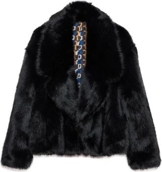 M*BRC M*Brc, Femme, Vestes, Noir, Taille: 40/42 FR Veste en fausse fourrure