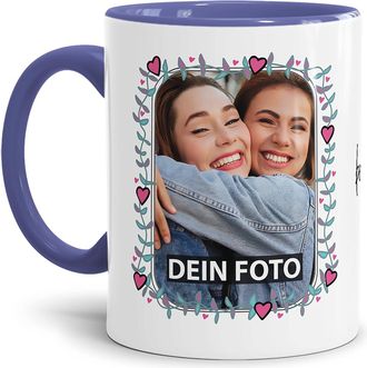 Tassendruck Tasse mit Spruch - Best Friends - mit Zwei eigenen Fotos selbst gestalten - für Beste Freunde - Persönliches Freundschaftsgeschenk - Keramiktasse Inne