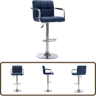 vidaXL Barhocker Blau Stoff - Vidaxl