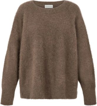 P.A.R.O.S.H. P.a.r.o.s.h., Femme, Pulls, Brun, Taille: 40 FR Pull à col rond côtelé en châtaigne