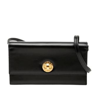 Bulgari Sac bandouli&egrave;re en cuir avec logo Pre-owned - Femme - Pre-owned - Noir - Taille: ONE Size
