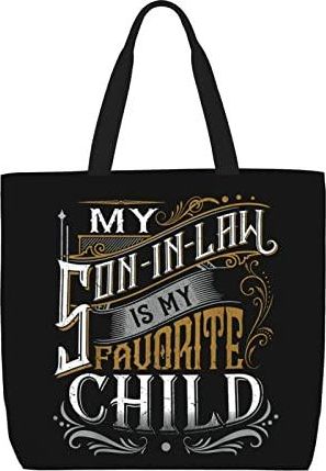 Generic Sac Fourre-Tout Mon Gendre Est Mon Enfant Pr&eacute;f&eacute;r&eacute; Sac Tissu De Grande Capacit&eacute; R&eacute;utilisable Sacs En Toile Pour Femmes, Pour &Eacute;cole, Tous Les Jours, Fem