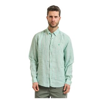 HUGO BOSS Homme, Chemises, Vert, Taille: S Chemise Regular fit en lin ray&eacute;