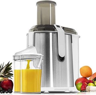 Cecotec Orbital Entsafter StrongTitanium 19000 XXL für Obst und Gemüse. 19000 U/min, 1300 W, XXL-Einfüllkanal (75 mm), Titanbeschichteter Scheibendisk, 2 Gesc