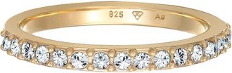 Elli Bague en argent massif 925 avec cristaux - Doré