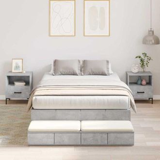 vidaXL Bett mit Stauraum mit Speicher Beton Grau 236.5 x 120 x 31.5 cm Vidaxl