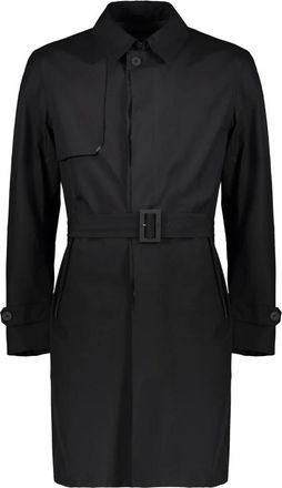 Herno Homme, Manteaux, Noir, Taille: L Trench-coat &eacute;l&eacute;gant avec ceinture ajustable