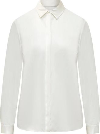 Emporio Armani Femme, Blouses et Chemises, Blanc, Taille: 44 FR Silk Satin Shirt