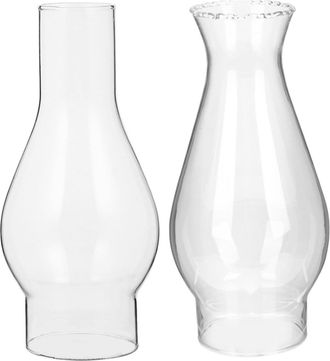 BESPORTBLE 2 St&uuml;ck Lampenschirme f&uuml;r &Ouml;llampen aus Klarem Glas Vintage Glaszylinder &Oslash; 83cm 76cm Langlebige Ersatzabdeckung f&uuml;r Petroleum und Kaminlampen