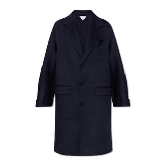 Bottega Veneta Femme, Manteaux, Bleu, Taille: 36 FR Manteau crois&eacute; en laine m&eacute;lang&eacute;e