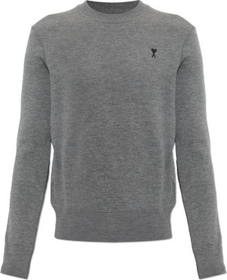 Ami Pull Col Rond en Laine - Homme - Pulls - Gris - Taille: 2XL