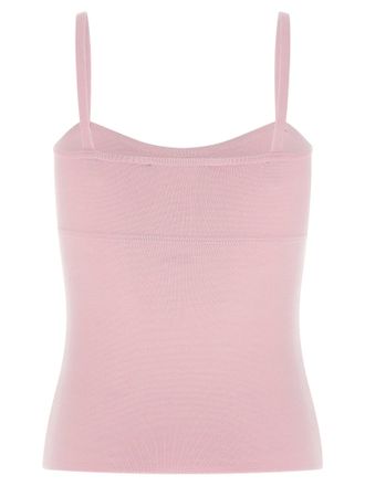 Max Mara Pure Wool Sweetheart Neckline Tank Top - Pink