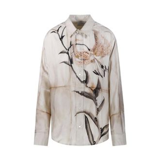 Pierre-Louis Mascia Femme, Blouses et Chemises, Beige, Taille: 42 FR Chemise en soie imprim&eacute;e