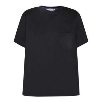 sacai Poplin x Cotton Jersey T-Shirt - - Tops - Damen - Blau - S